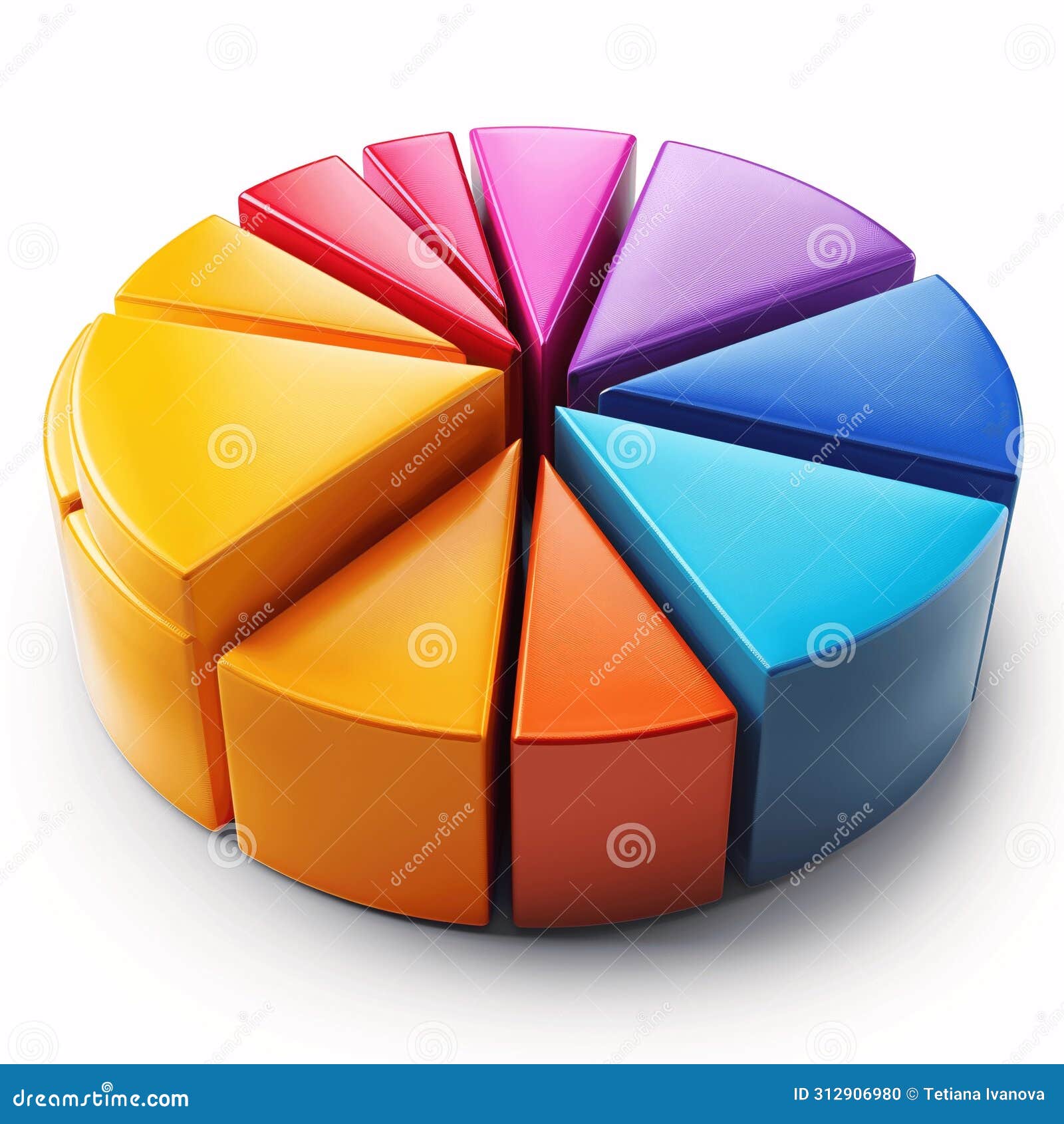 Dynamic Angles Enhance Pie Chart Viewing Stock Illustration ...