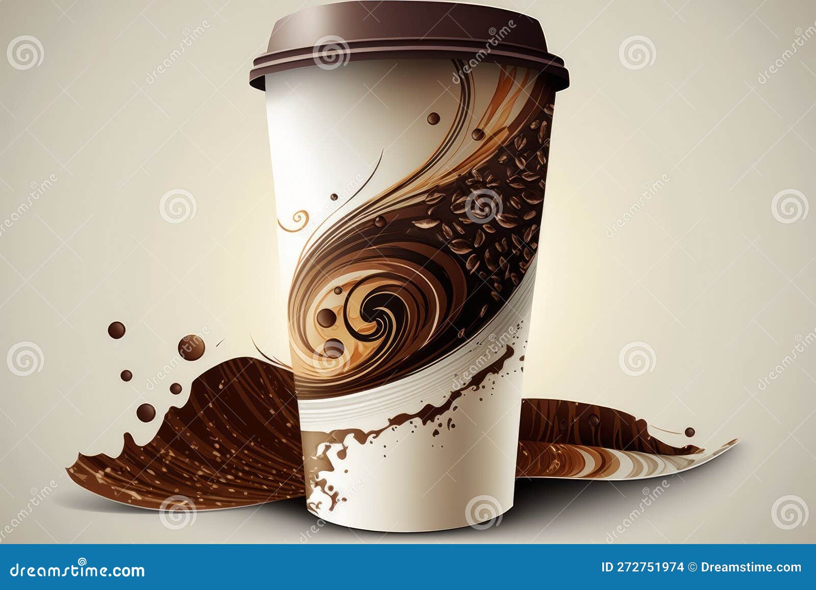 Colorful Segments Coffee Cup Vector. Generative Ai Stock Illustration ...