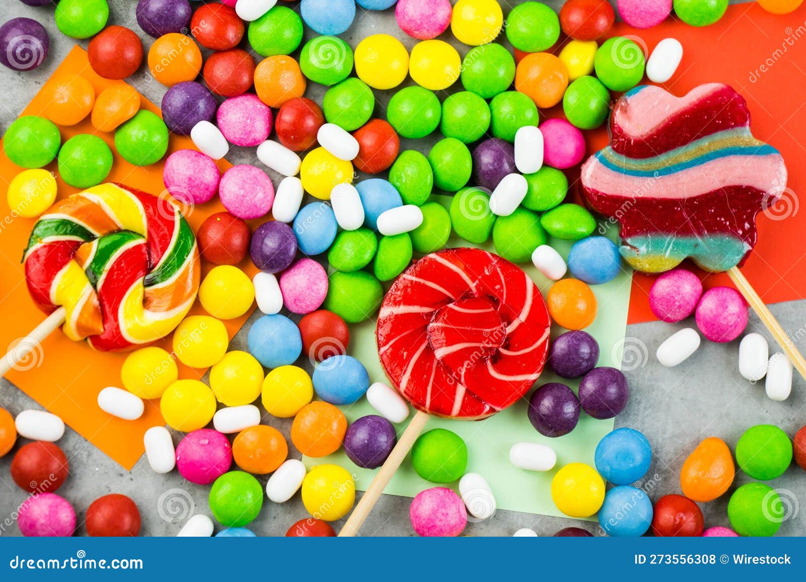 Colorful Selection of Candy Treats Laid Out on a Table Stock Photo ...