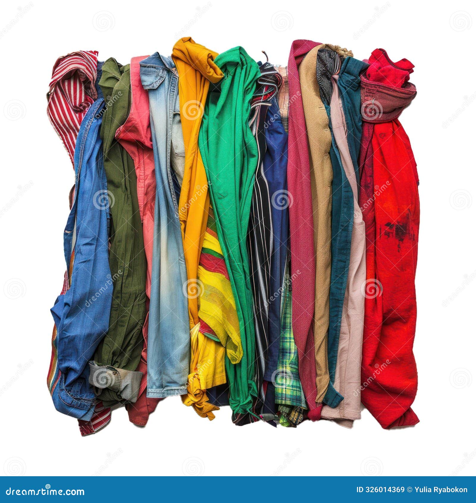 Assorted Hanging Clothes on Transparent Background Stock Image - Image ...