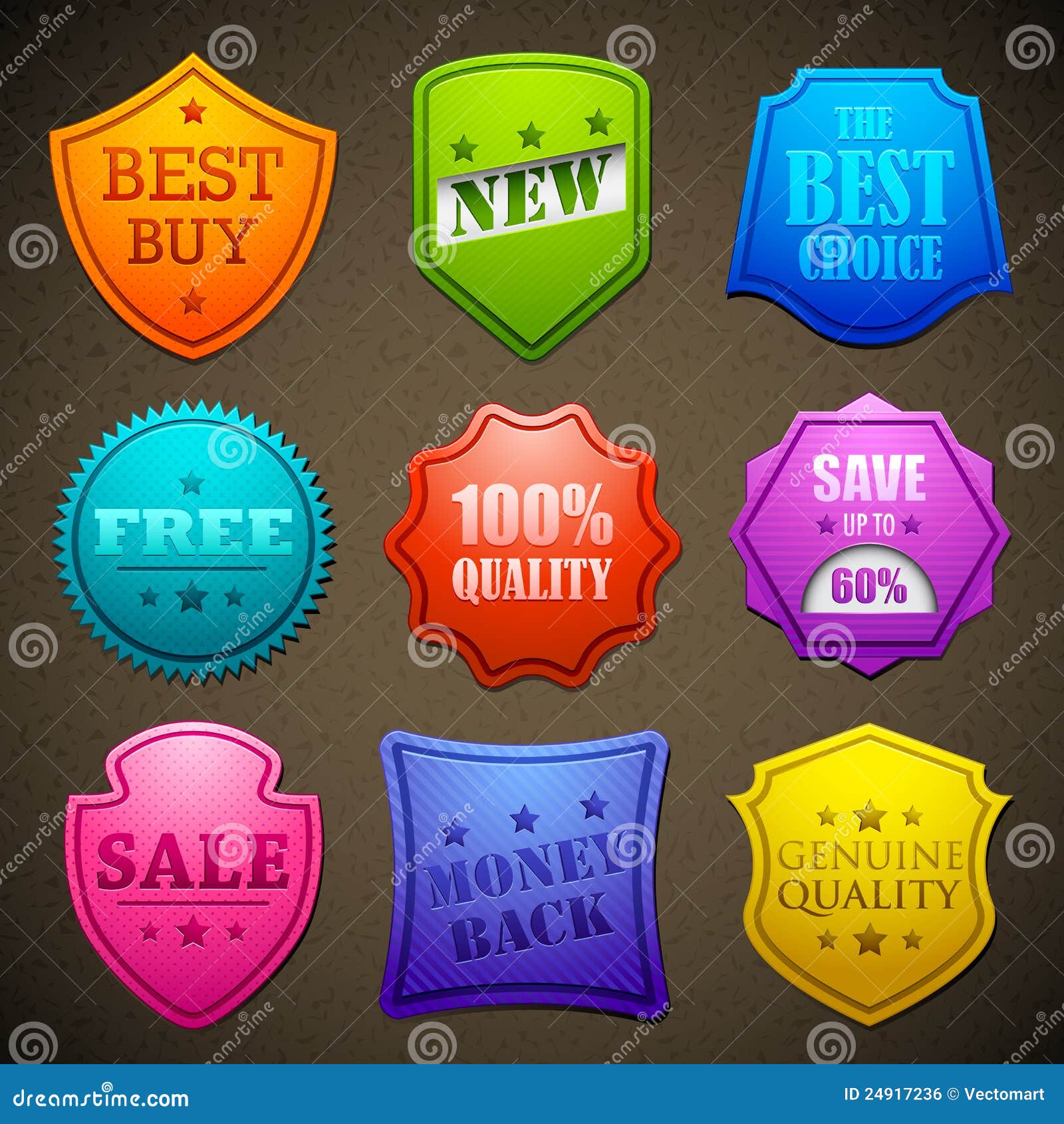 Colorful Selling Badge stock vector. Illustration of editable - 24917236