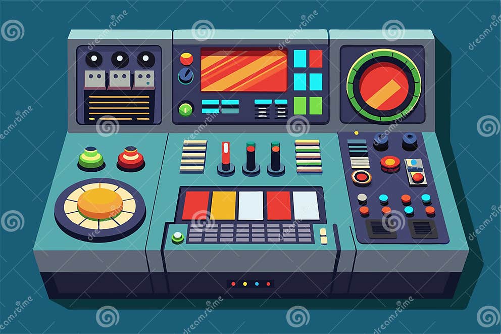 A Colorful, Semi-flat Illustration of a Customizable Control Panel with ...