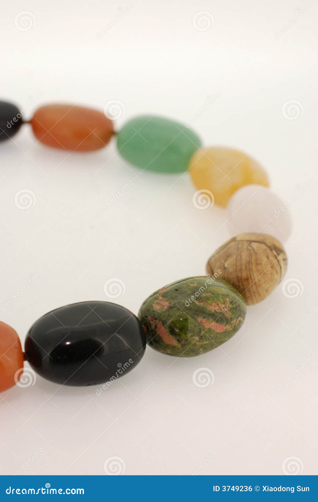 Colorful Semiprecious Stone Necklace Stock Photo - Image of clasp ...