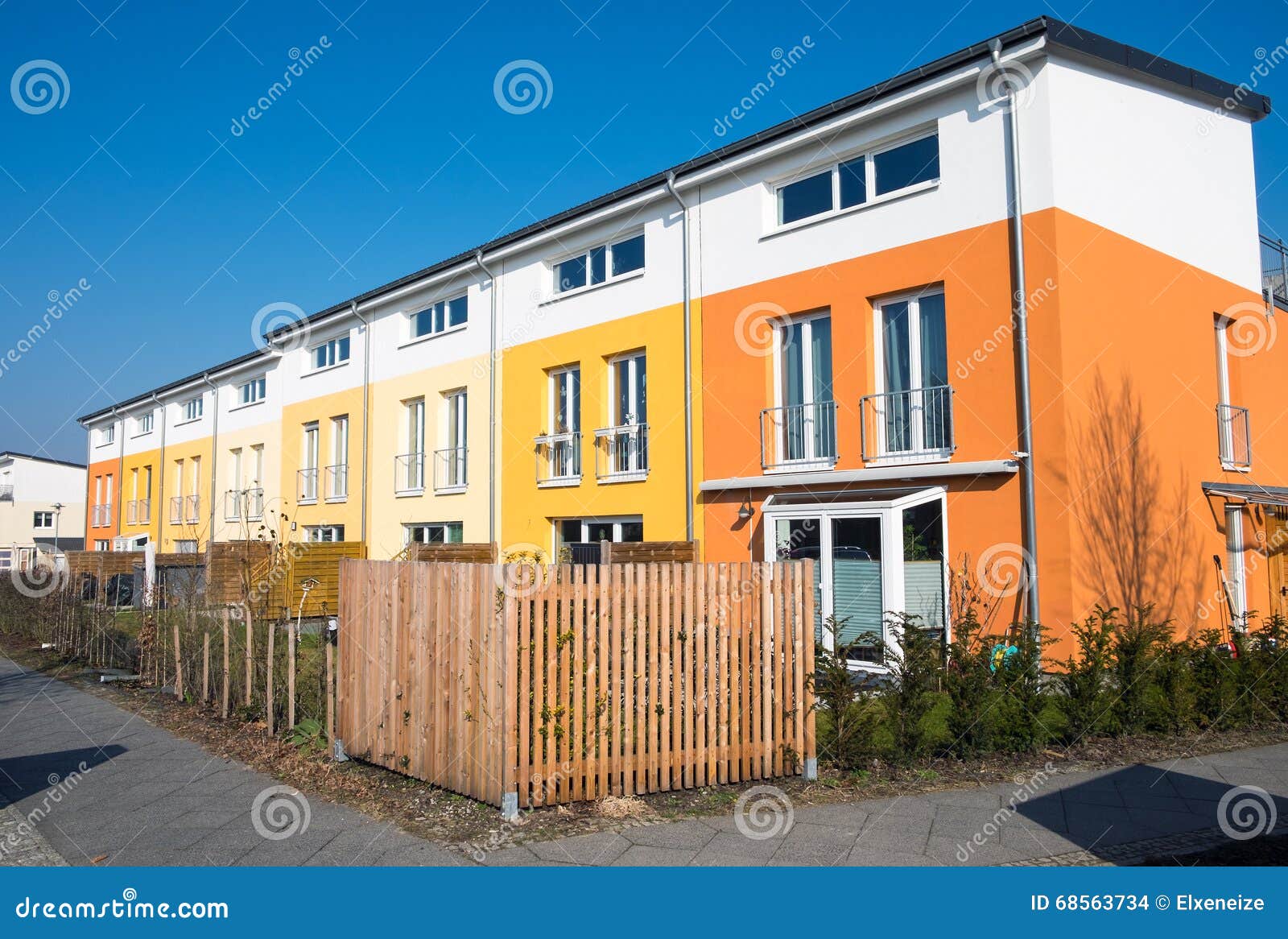 Colorful Serial Housing in Berlin Stock Photo - Image of real ...
