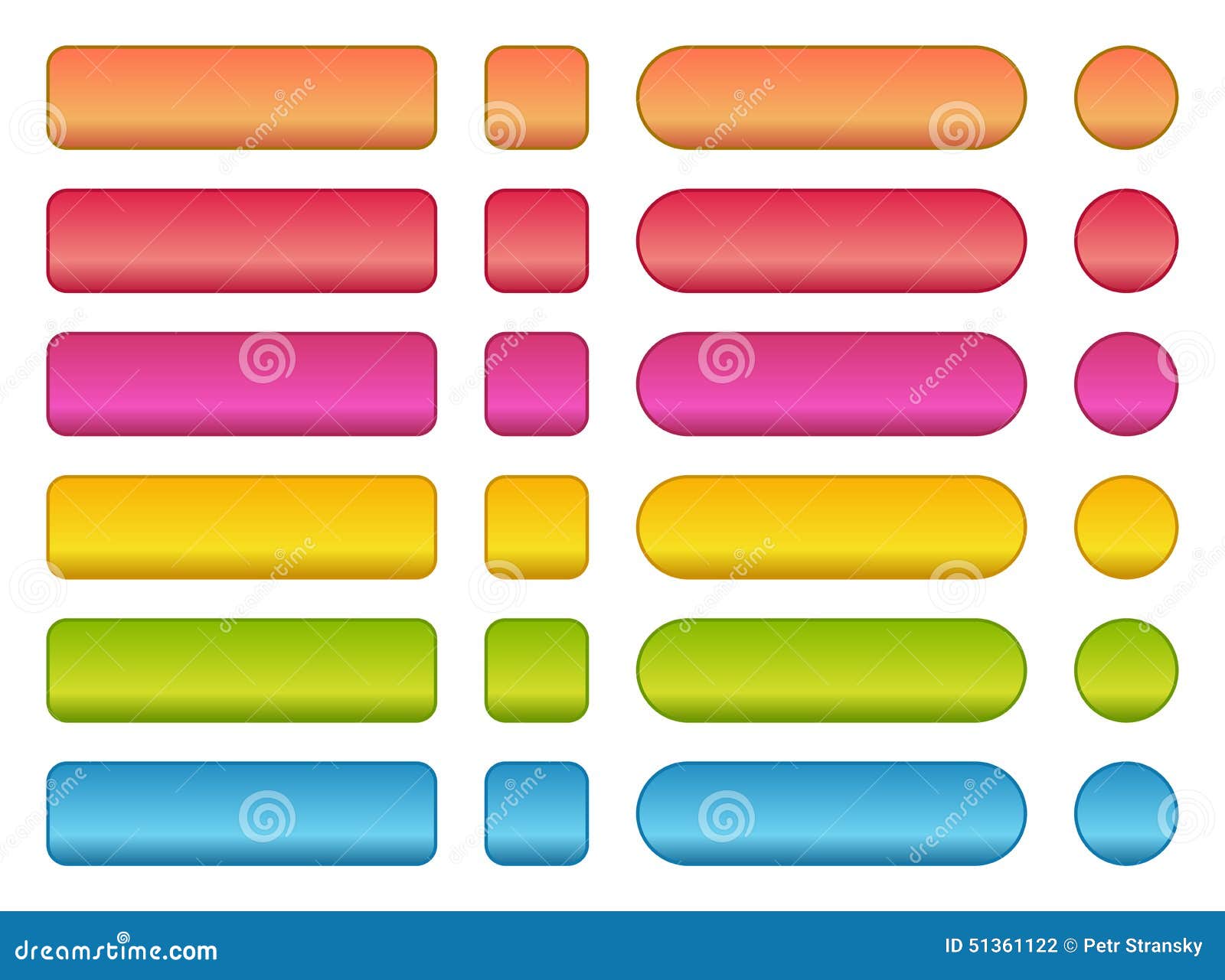 Colorful Set of Blank Buttons Stock Vector - Illustration of internet ...