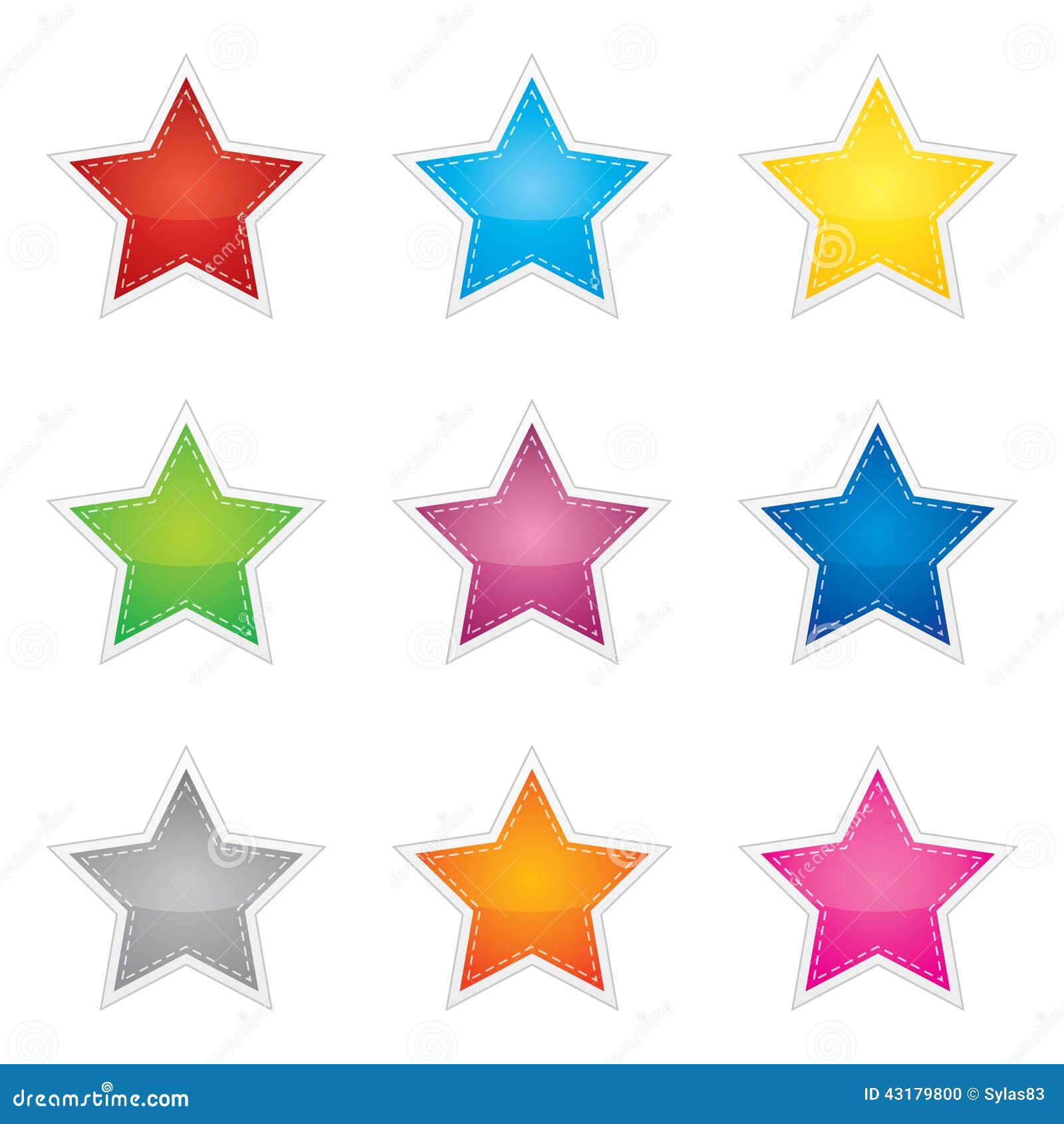 Colorful Set of Blank Stickers Stock Vector - Illustration of copy ...