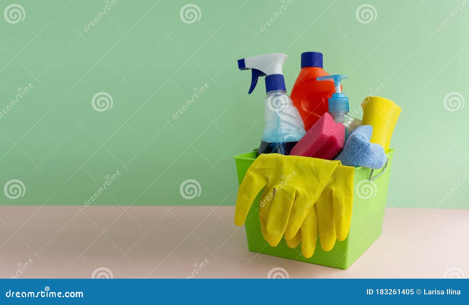 A Colorful Set for Cleaning Various Surfaces in the Kitchen, Bathroom ...