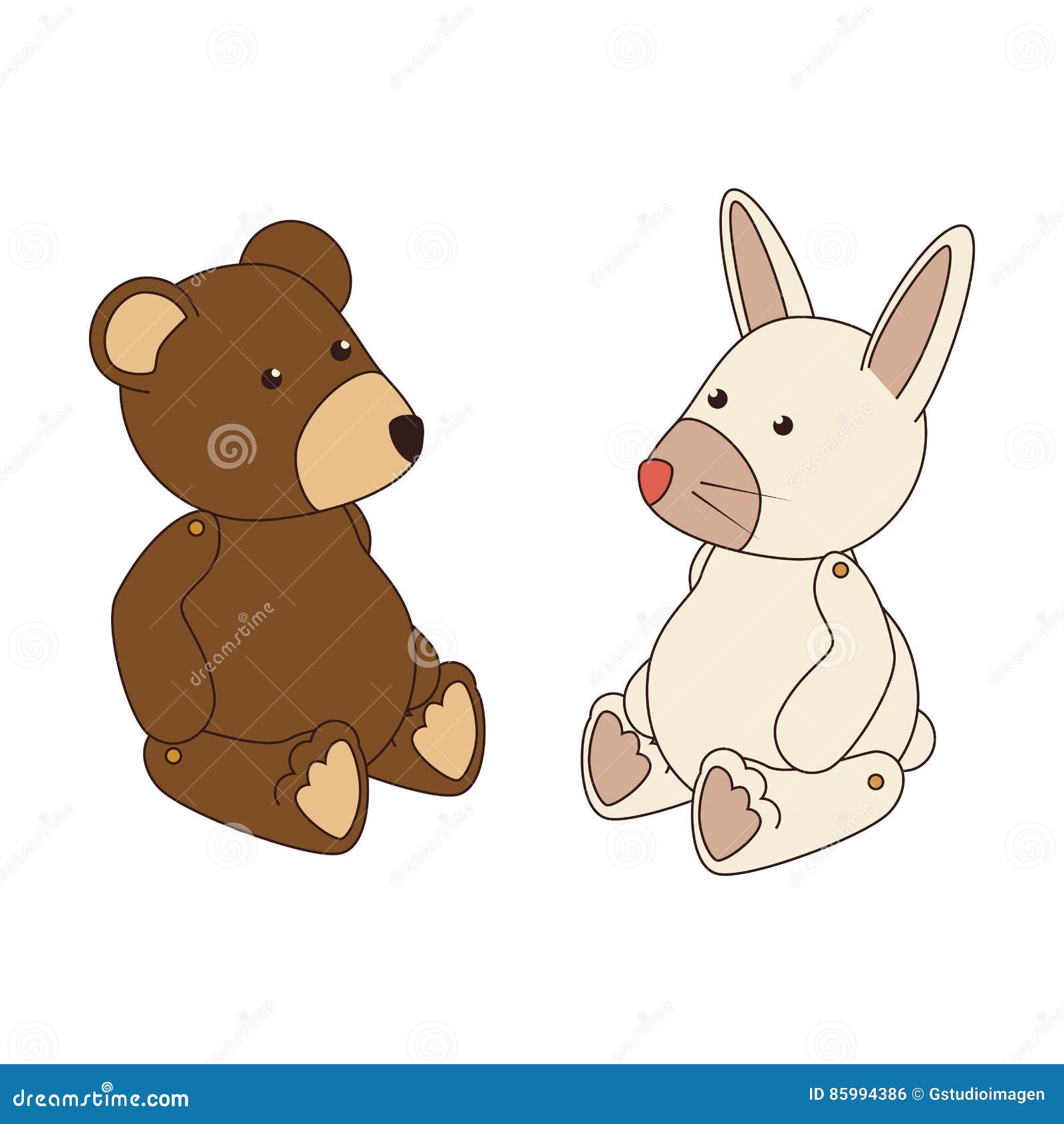 Colorful Set Collection Teddy Bear and Bunny Stock Vector ...