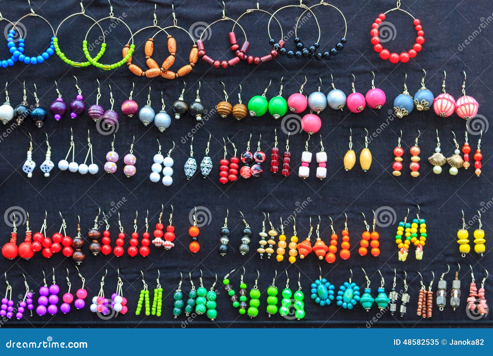 Colorful Set of Earrings Collection Stock Image - Image of attractive ...