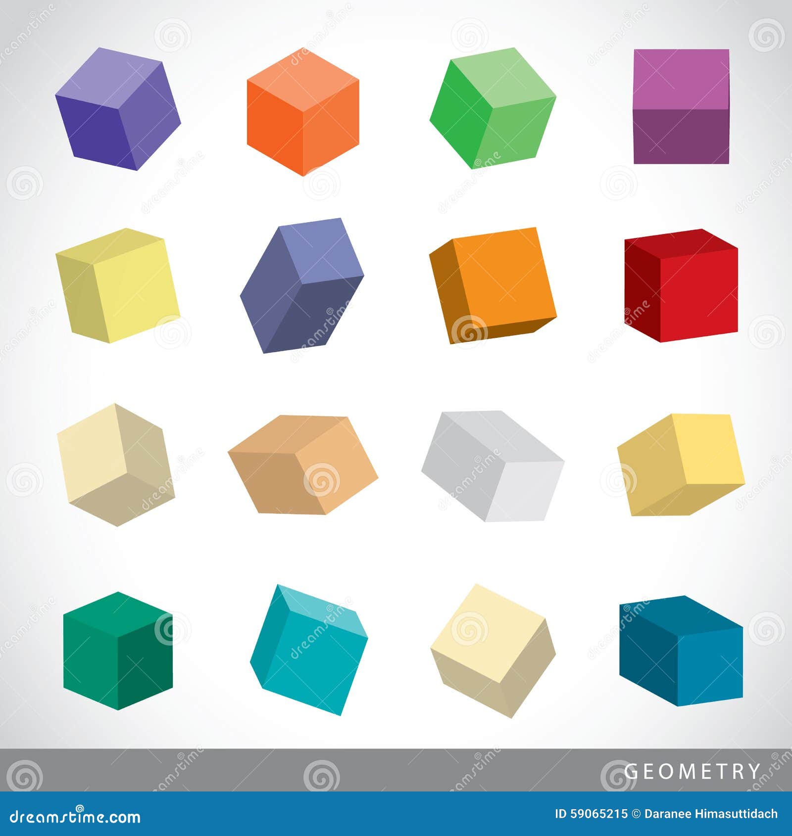 Colorful Set of Geometric Shapes, Platonic Solids, Vector Illustration ...