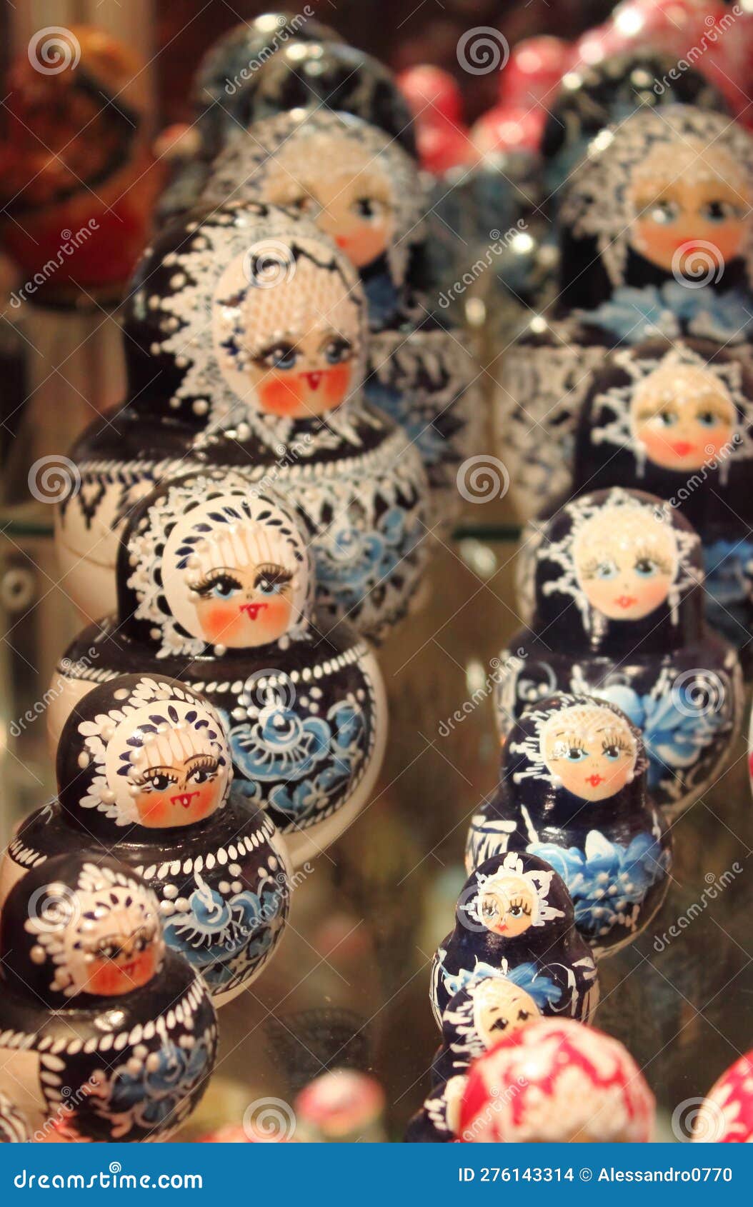 Colorful set of matrioskas stock photo. Image of matriosca - 276143314