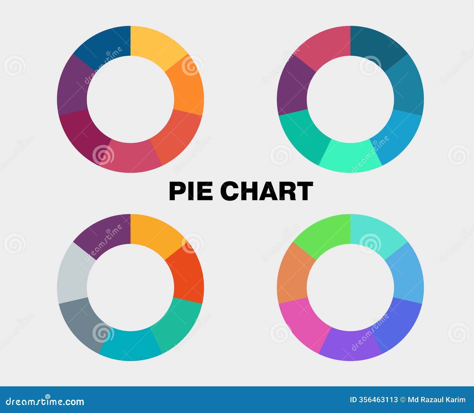 Pie Chart Of Percentage Infographics. Element Of Graph, Diagram With 8 ...