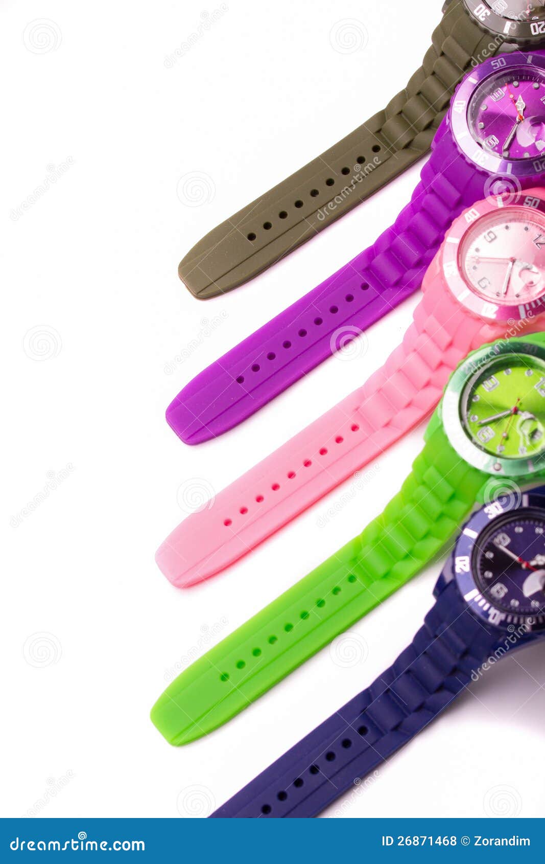 Colorful Set of Plastic Watches Stock Photo - Image of arrow ...