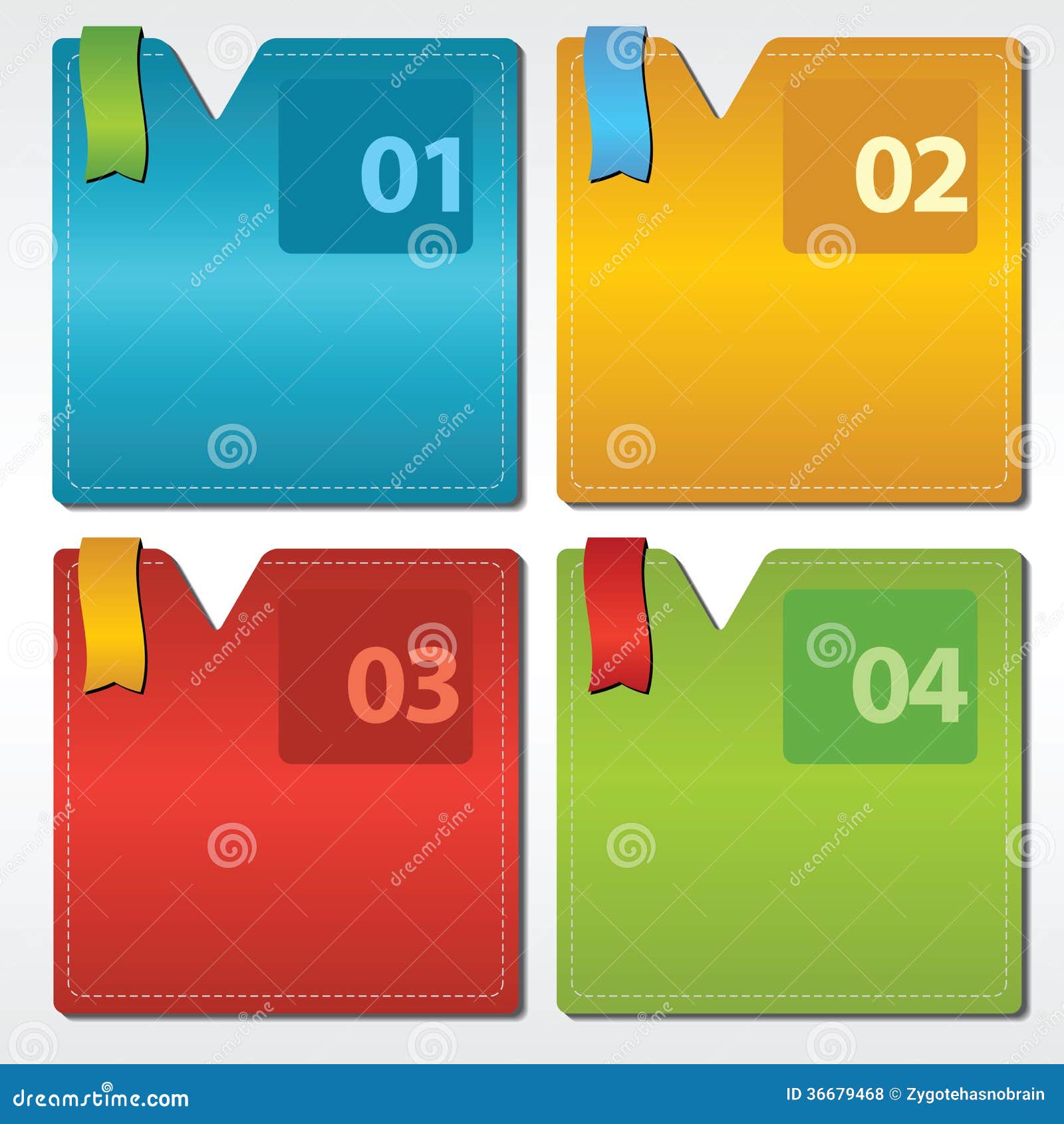 Colorful Set of Square Banner. Stock Vector - Illustration of message ...