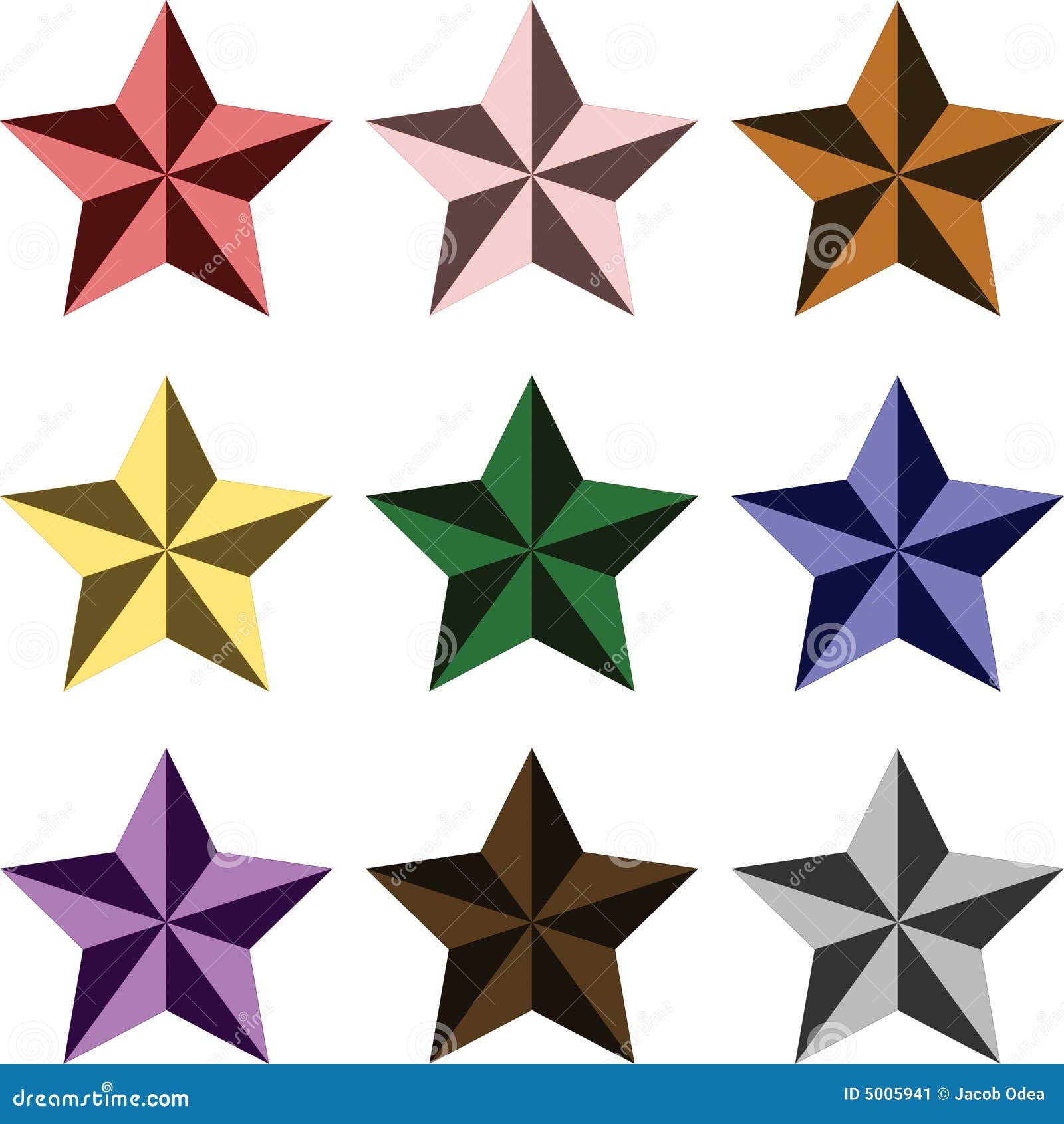 Colorful set of stars stock illustration. Illustration of colours - 5005941