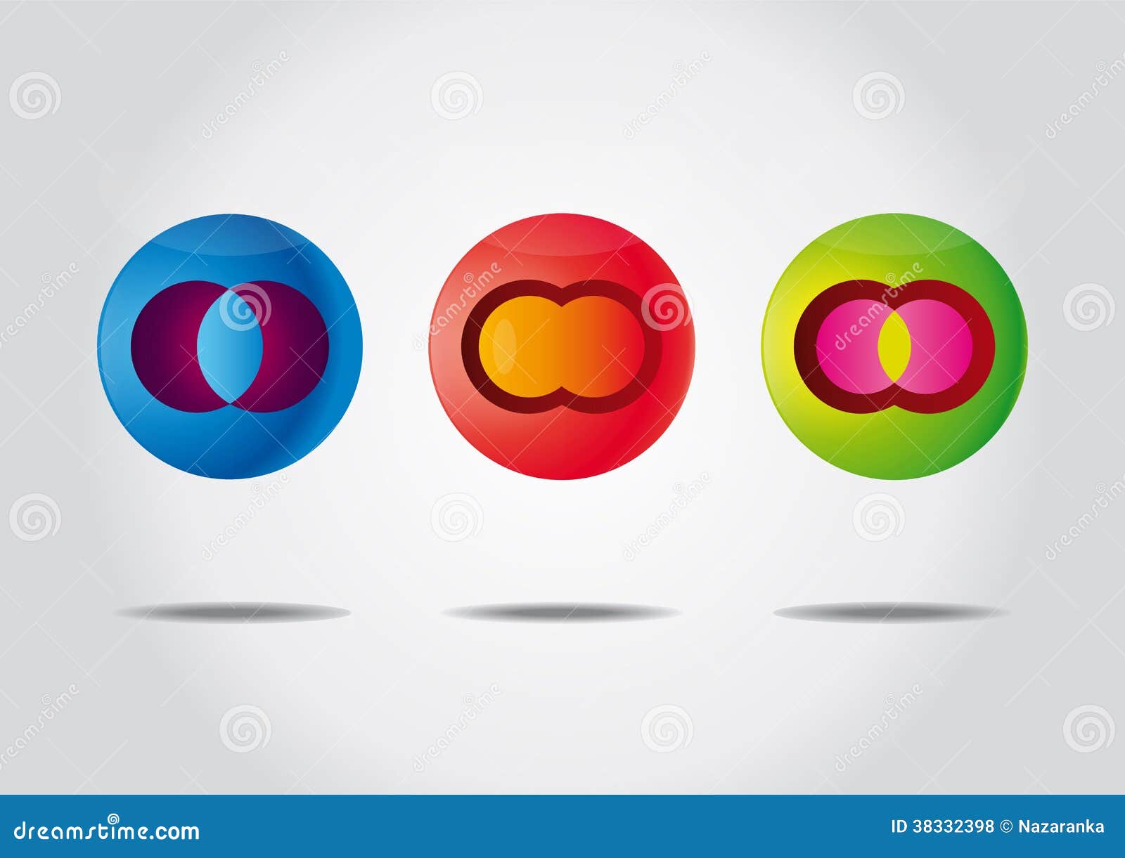 Colorful Set with Three Symbols. Stock Vector - Illustration of group ...