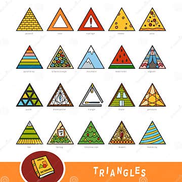 Colorful Set of Triangle Shape Objects. Visual Dictionary Stock Vector ...