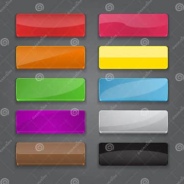 Colorful Set of Web Banner Buttons with Different Stock Vector ...