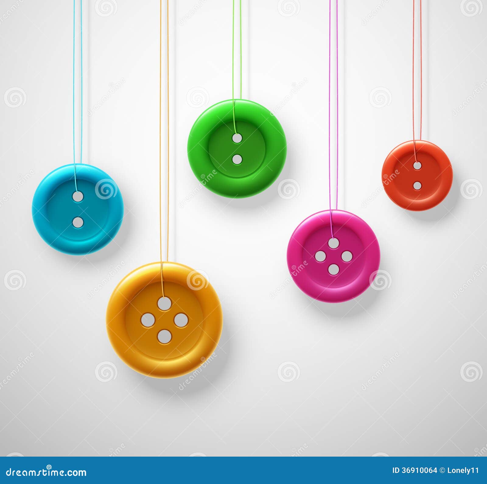 Colorful sewing buttons stock vector. Illustration of obsolete - 36910064