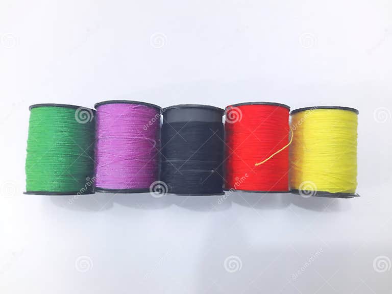 Colorful Sewing Thread Spools Stock Photo - Image of cotton, design ...