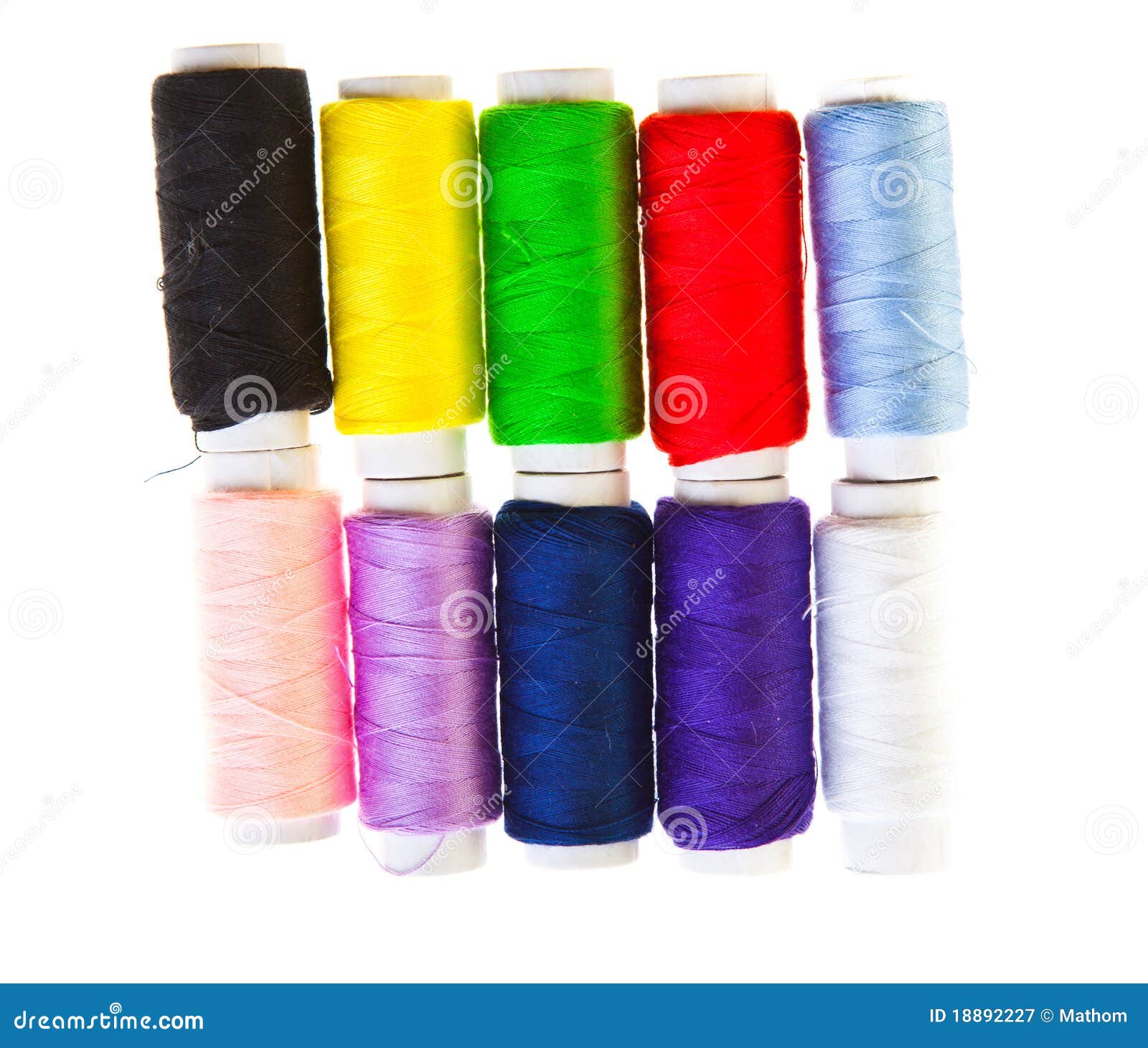 Colorful sewing threads stock image. Image of factory - 18892227