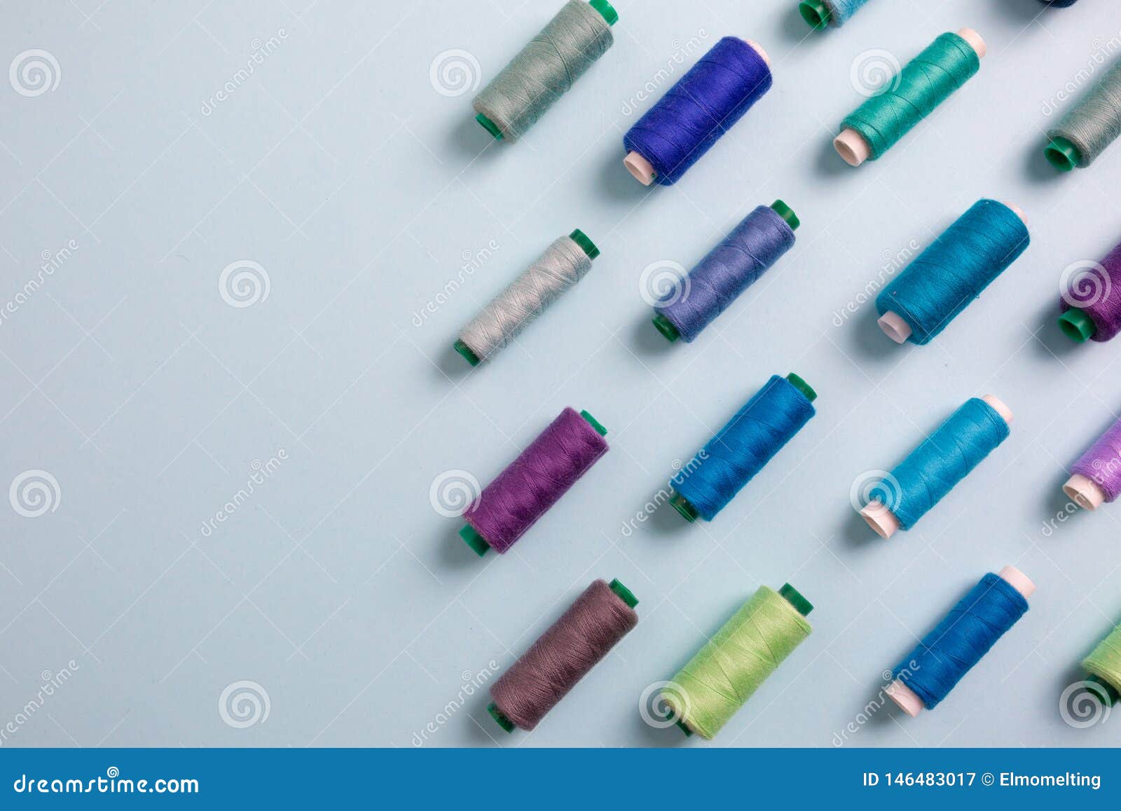 Colorful Sewing Threads with Empty Space for Text, Top View Stock Image ...