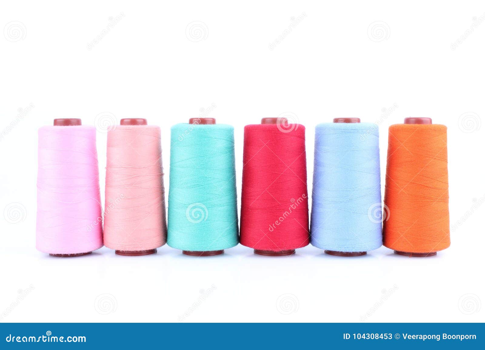 Colorful Sewing Threads Isolated on White Background Stock Image ...
