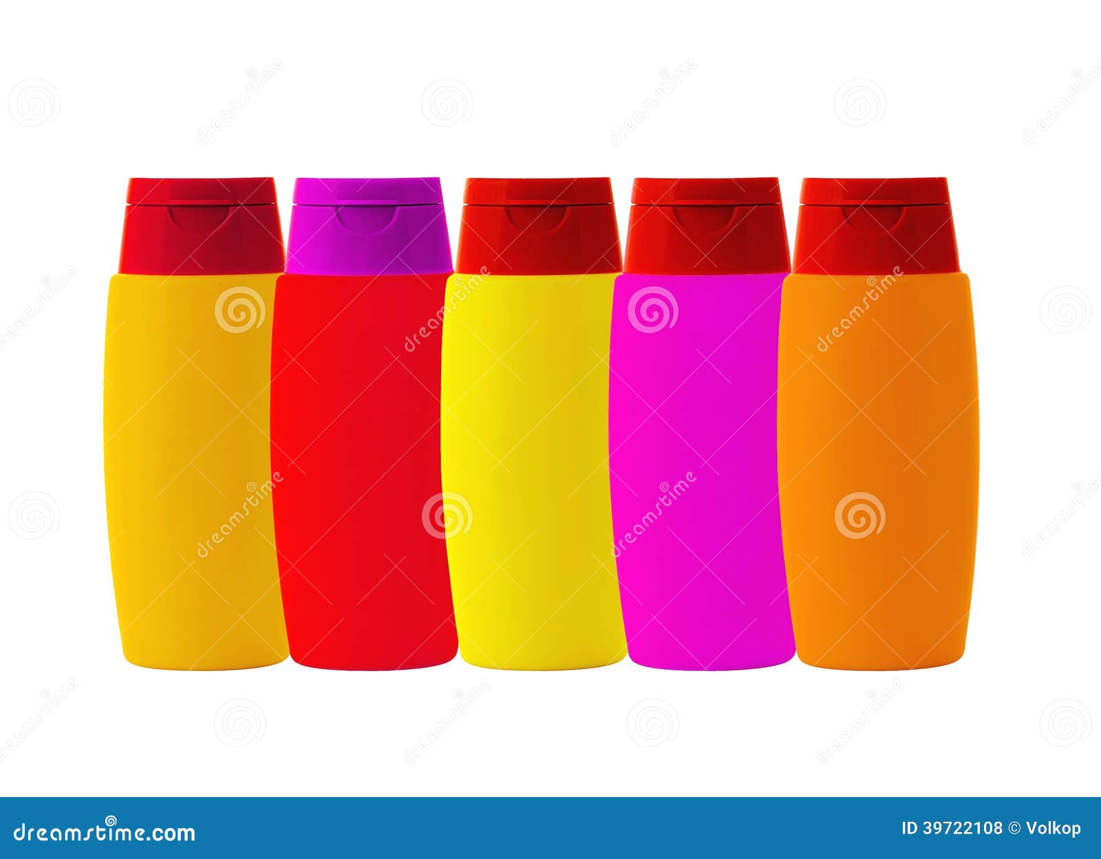 Colorful Shampoo Bottles on White Stock Photo - Image of blue, hair ...