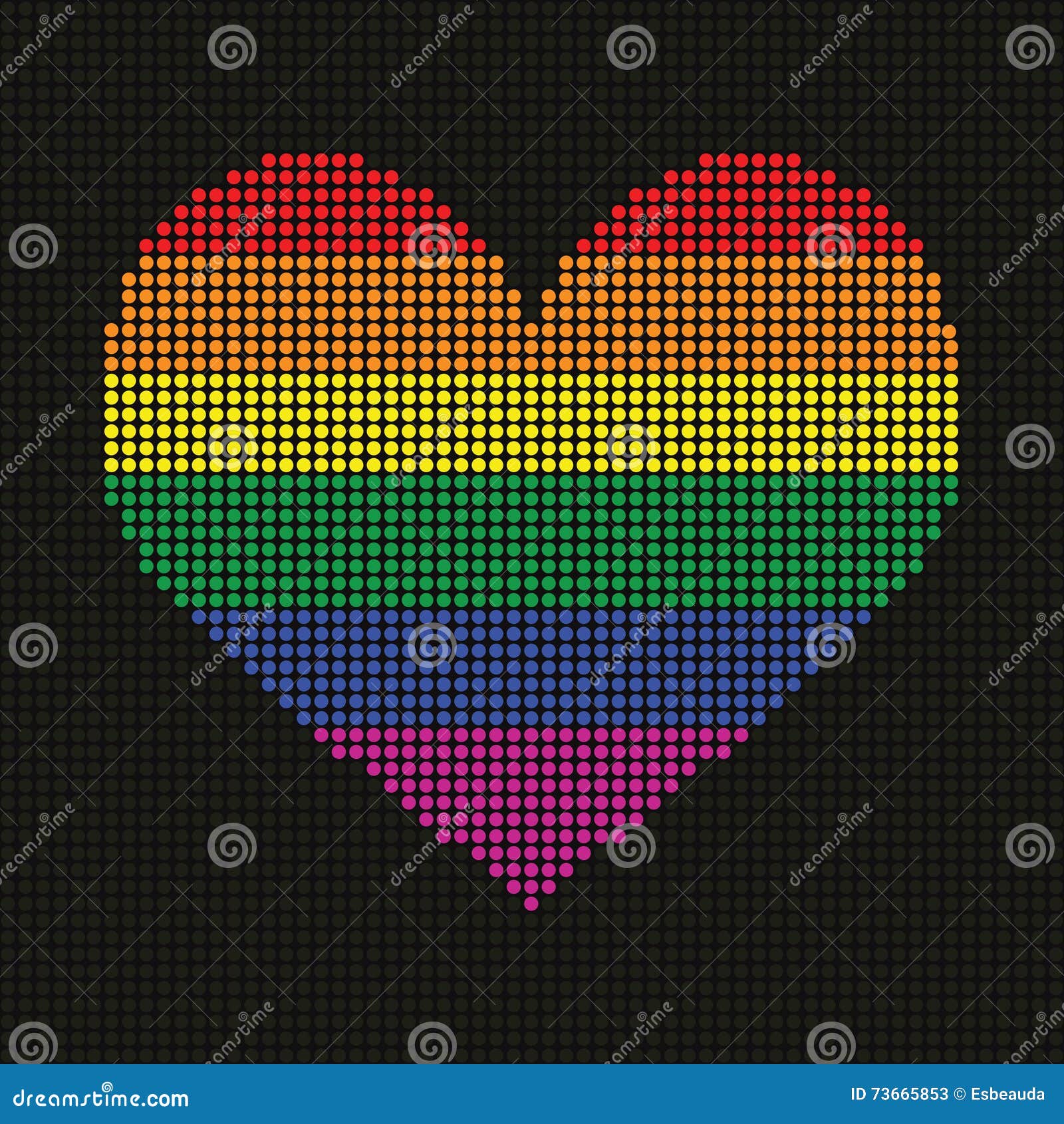 Colorful Shape of Heart on Led Screen Stock Vector - Illustration of ...