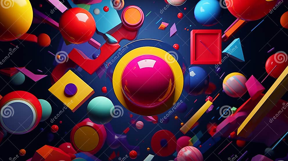 Colorful Shapes Forming and Transforming into Various Objects Stock ...