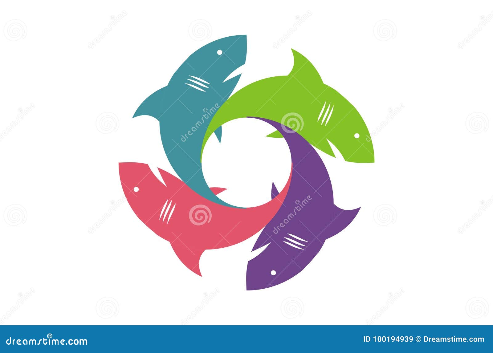 Colorful of shark stock illustration. Illustration of back - 100194939