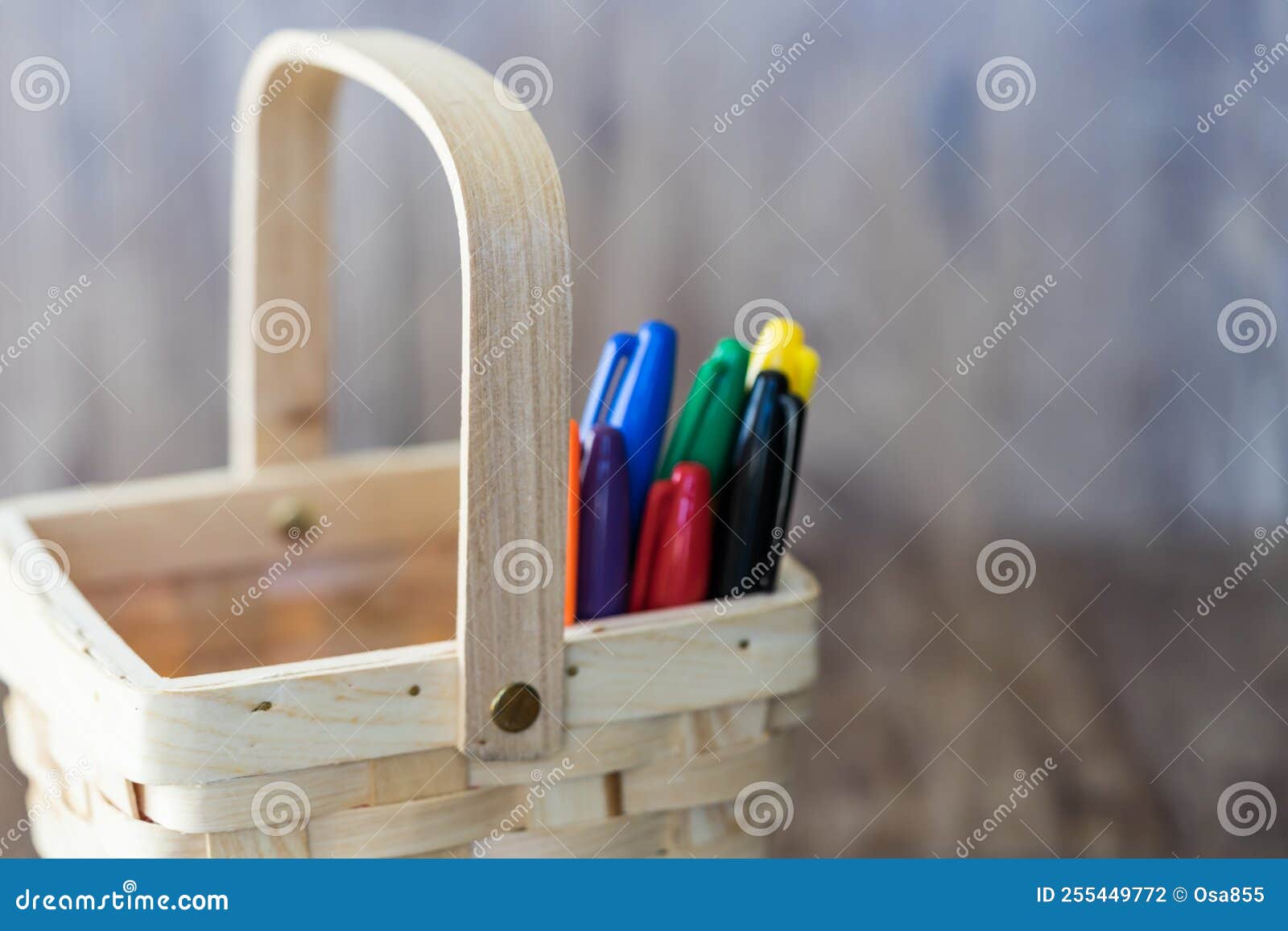 Colorful Sharpie Pen Tips Close Up in a Basket Stock Photo - Image of ...