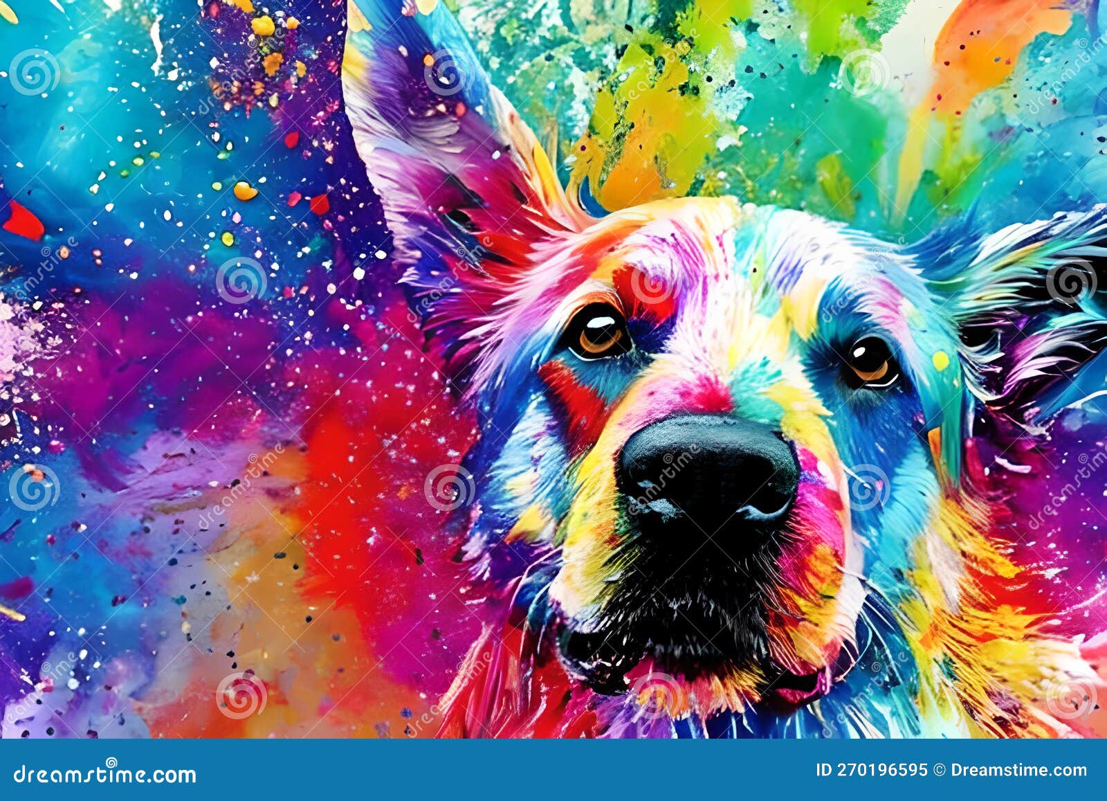 Colorful sheep dog stock illustration. Illustration of cute - 270196595