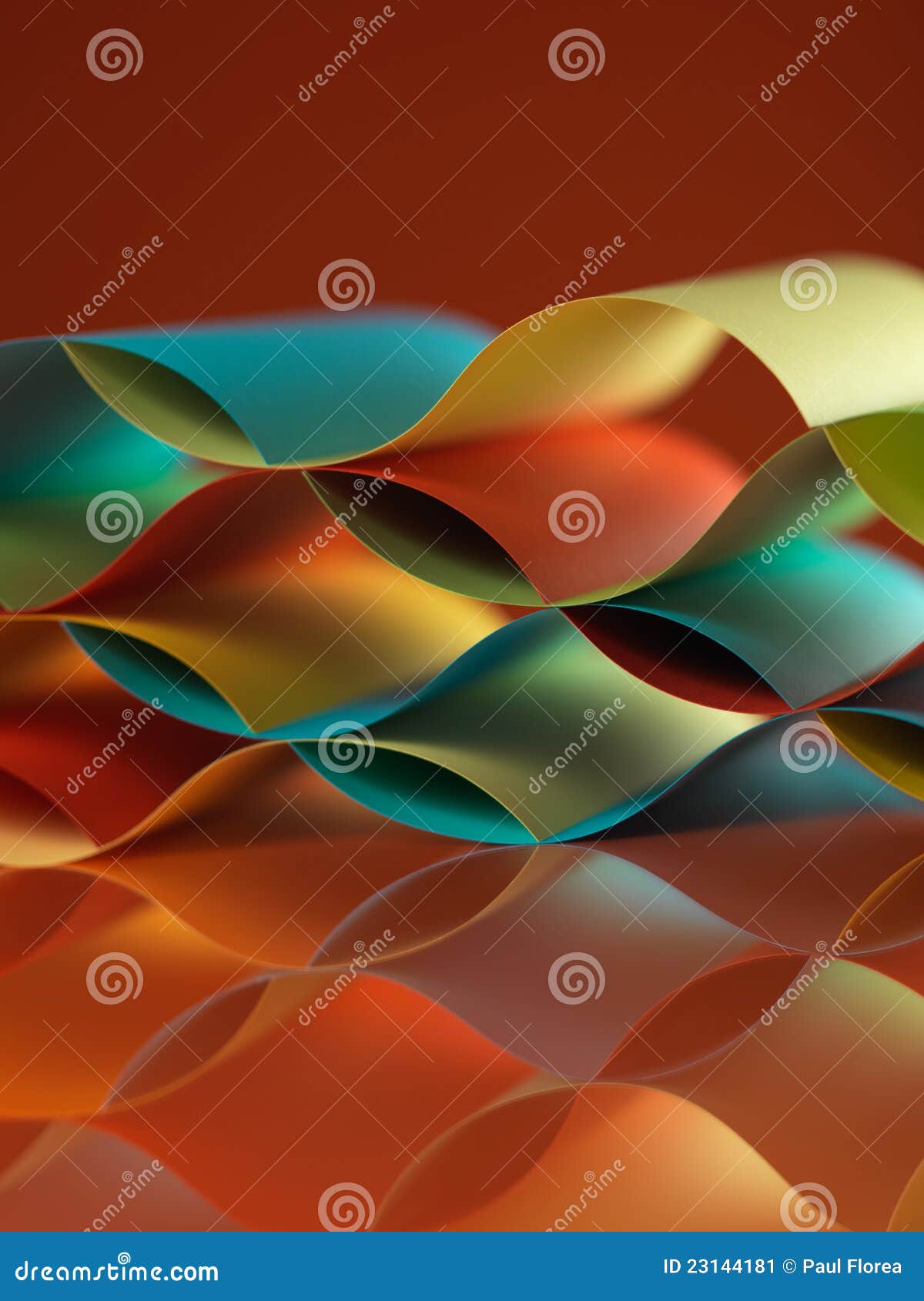 Colorful Sheets Paper with Mirror Reflexions Stock Image - Image of ...