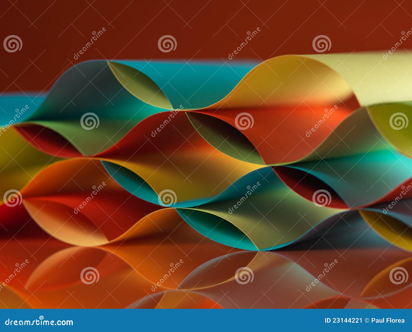 Colorful Sheets Paper with Mirror Reflexions Stock Image - Image of ...