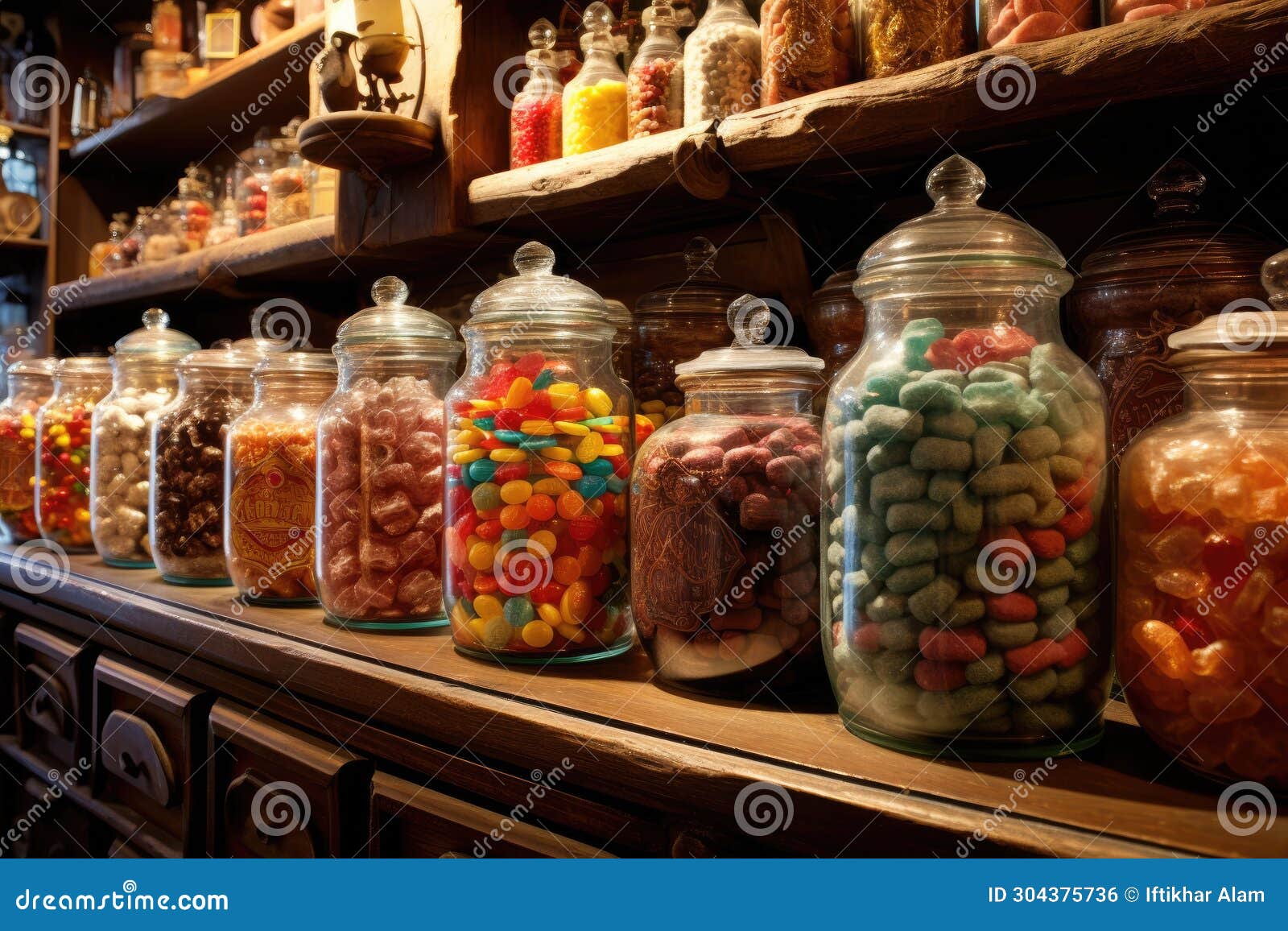 A Colorful Shelf Filled with an Array of Different Types of Candy ...