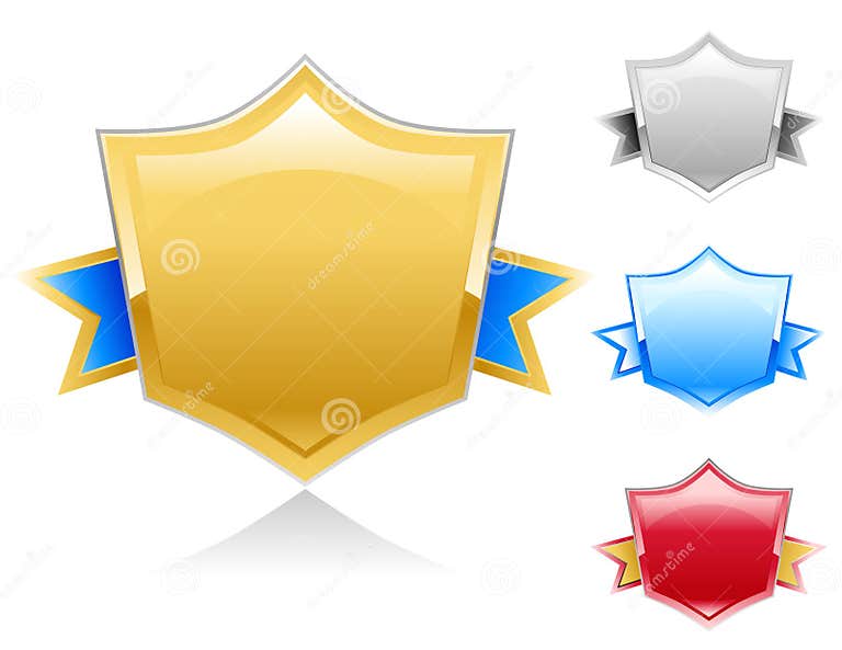 Colorful Shield Award Sign stock vector. Illustration of gold - 14098932
