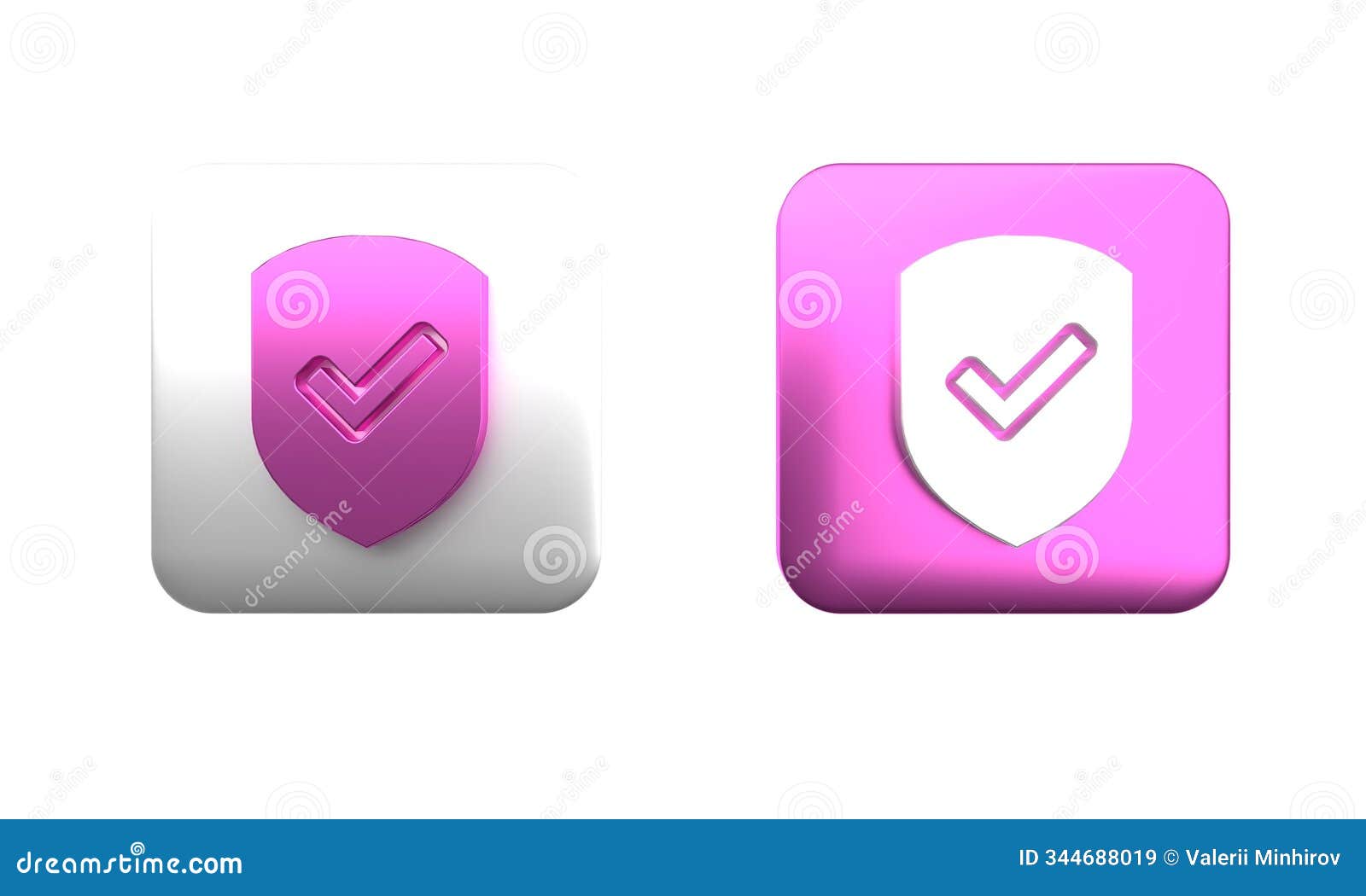 Colorful Shield With Check Mark Icon Isolated On White Background ...