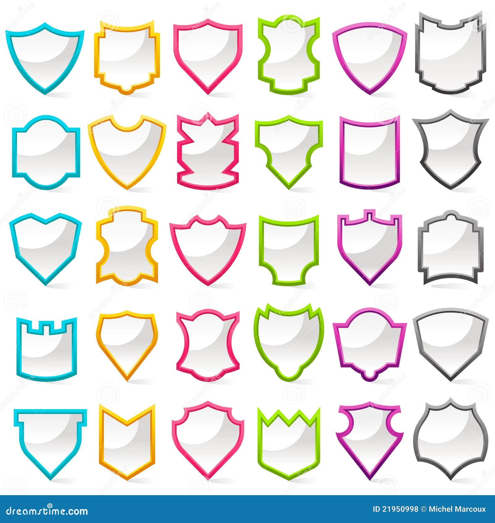 Colorful Shield Collection stock vector. Illustration of design - 21950998