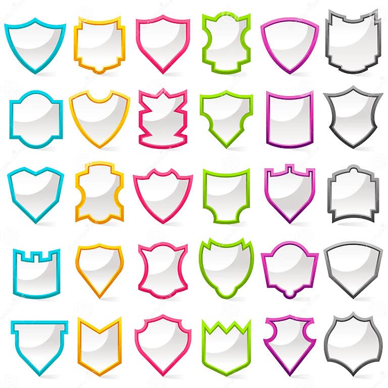 Colorful Shield Collection stock vector. Illustration of design - 21950998