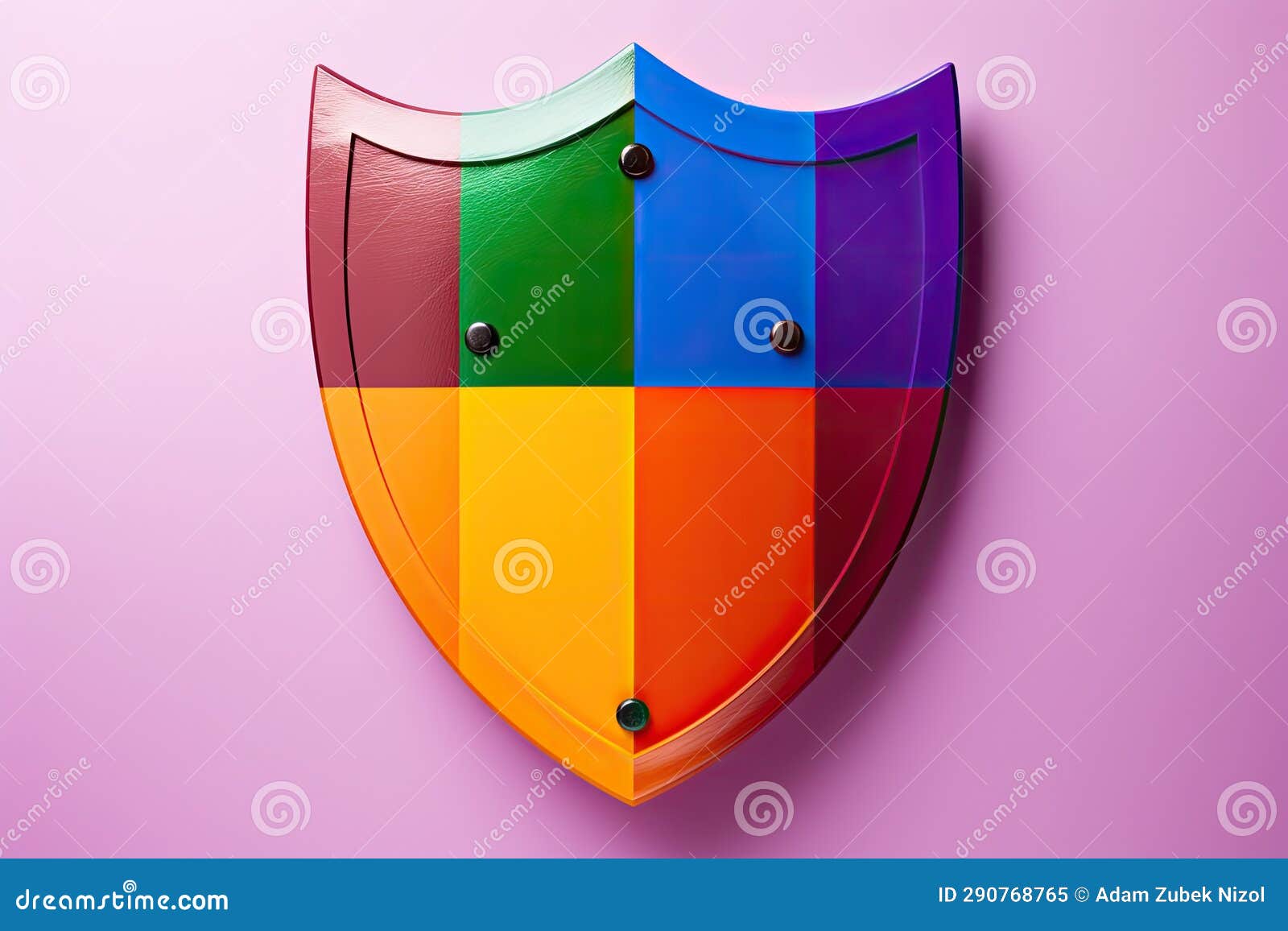 A Colorful Shield with Multiple Colors Stock Illustration ...