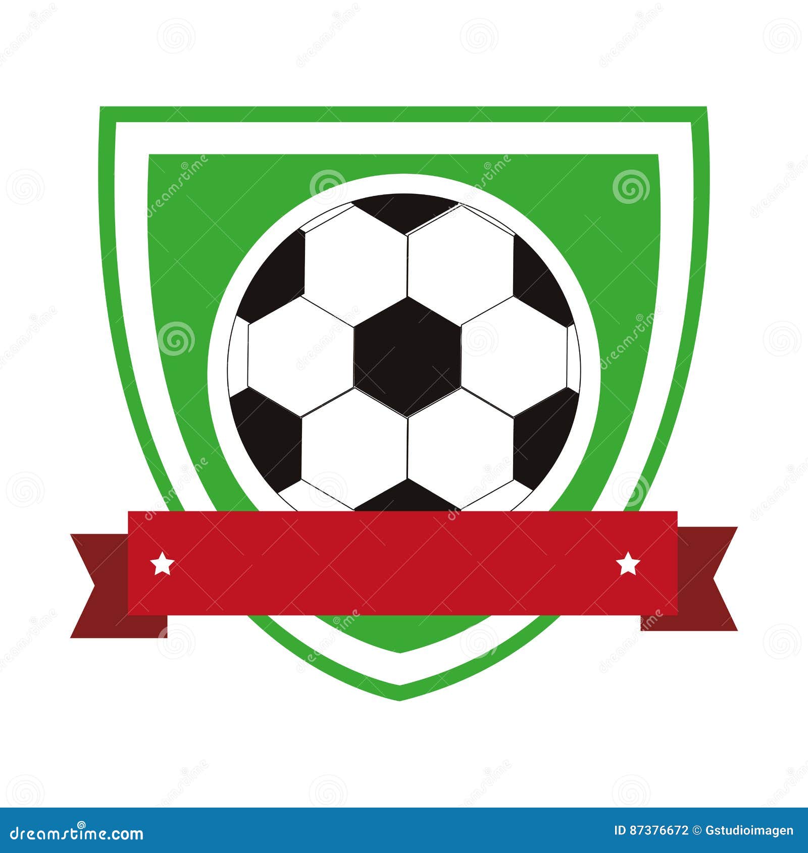 Colorful Shield with Ribbon with Soccer Ball Stock Vector ...