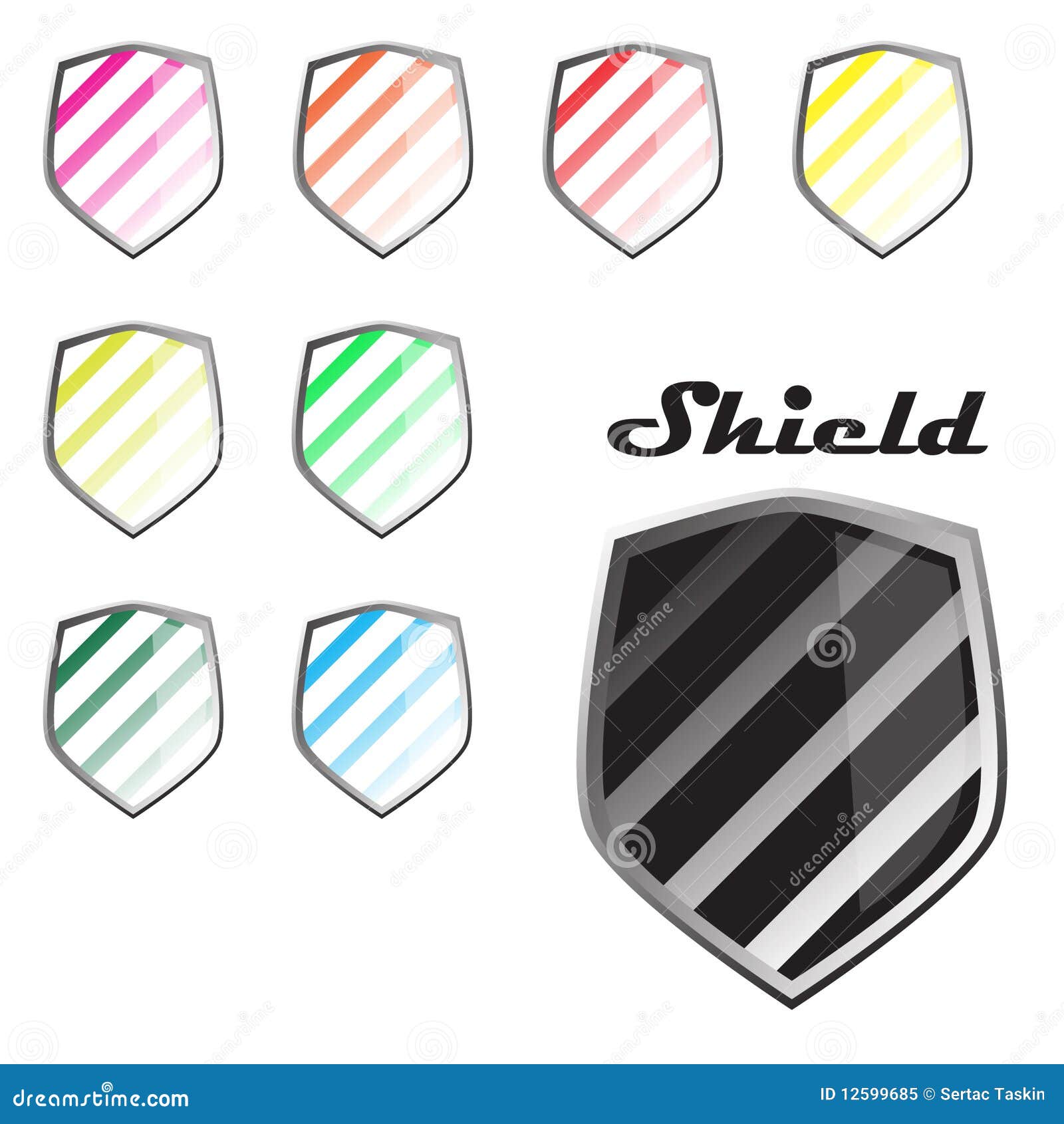 Colorful Shields stock illustration. Illustration of shiny - 12599685