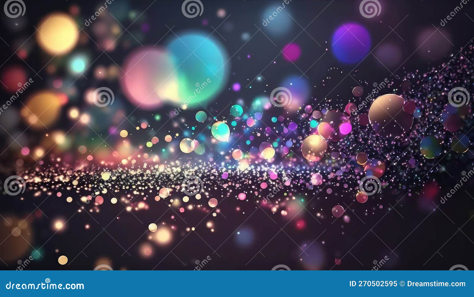 Colorful Shiny Bokeh Particles. Generative AI Stock Illustration ...