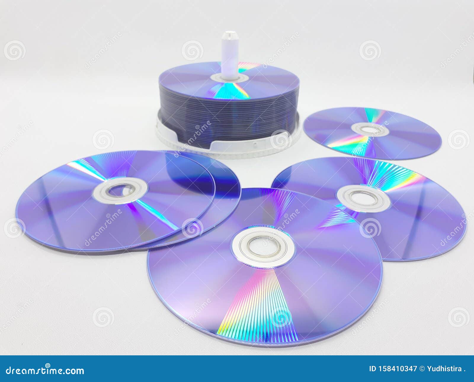 Colorful Shiny Computer Compact Disc in White Isolated Background 01 ...