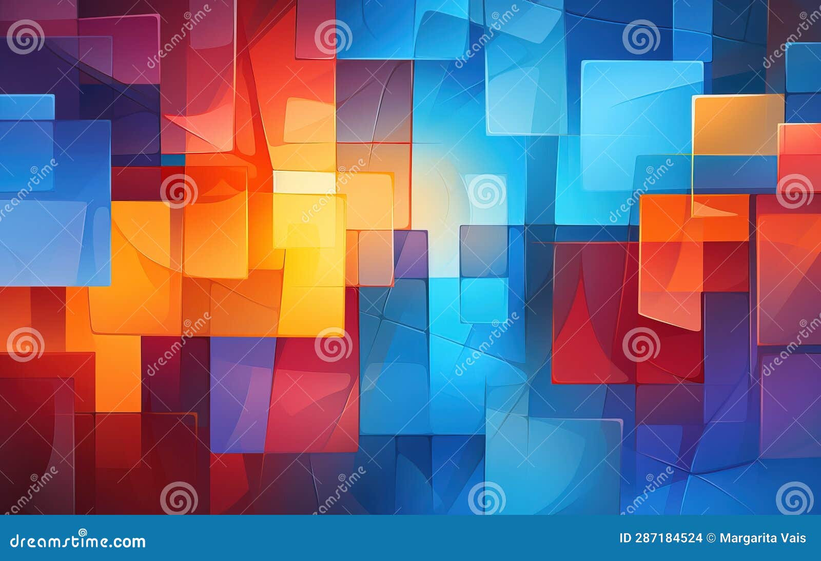 Colorful Shiny Geometric Rectangular Wallpaper. Trendy Creative Squares ...