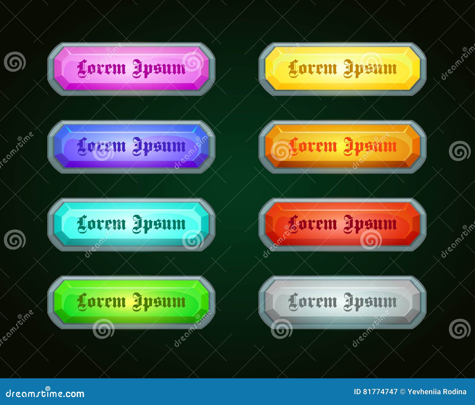 Colorful Shiny Horizontal Game Templates Stock Vector - Illustration of ...