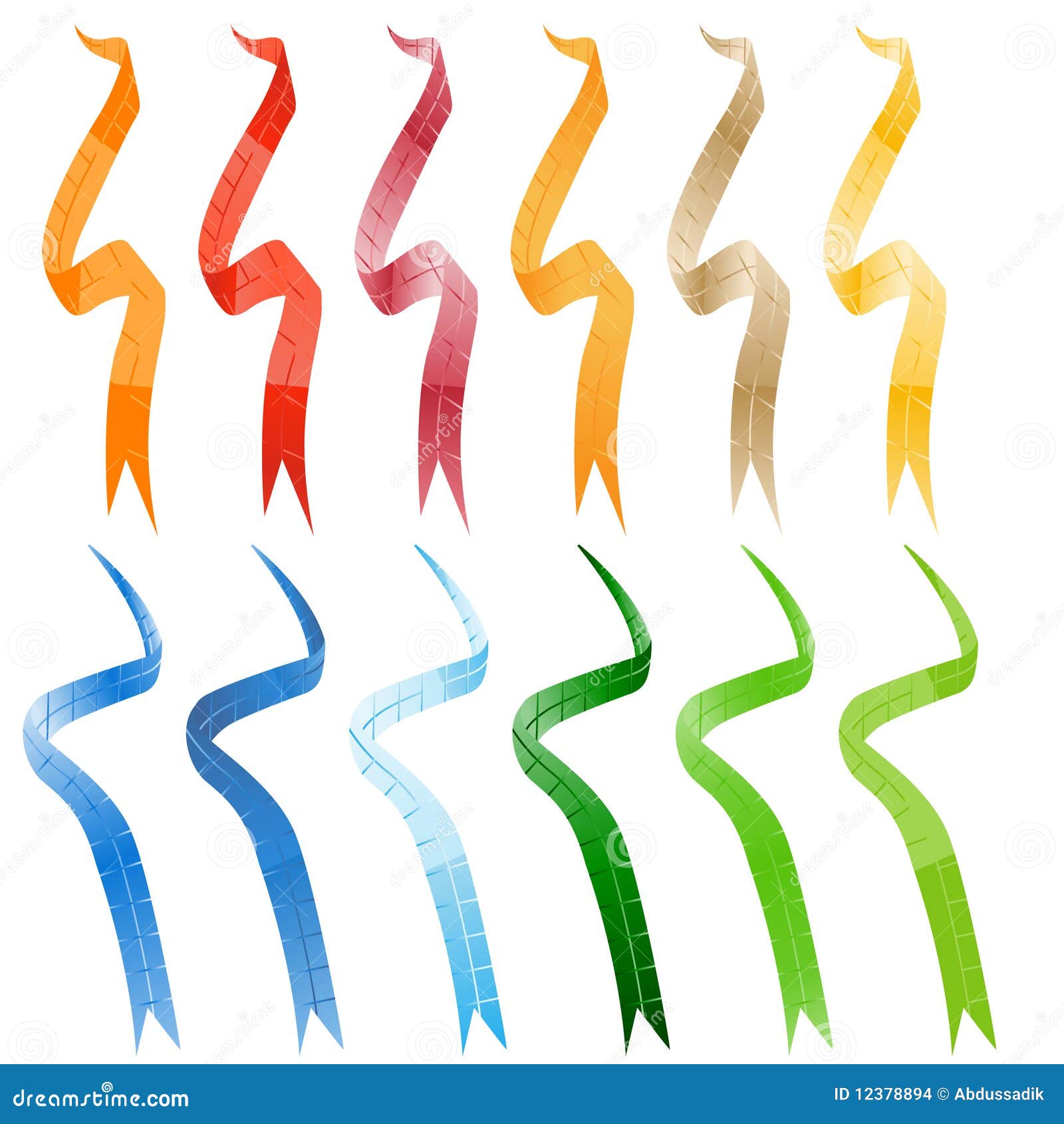 Colorful shiny ribbons stock vector. Illustration of curve - 12378894