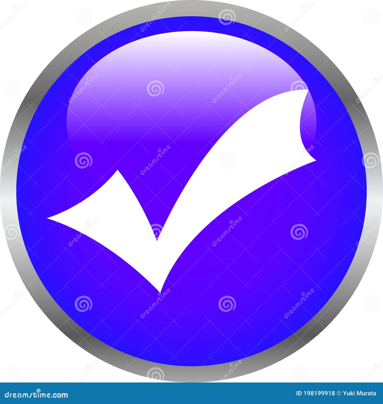 Colorful Shiny Round Button with Check Mark Stock Vector - Illustration ...