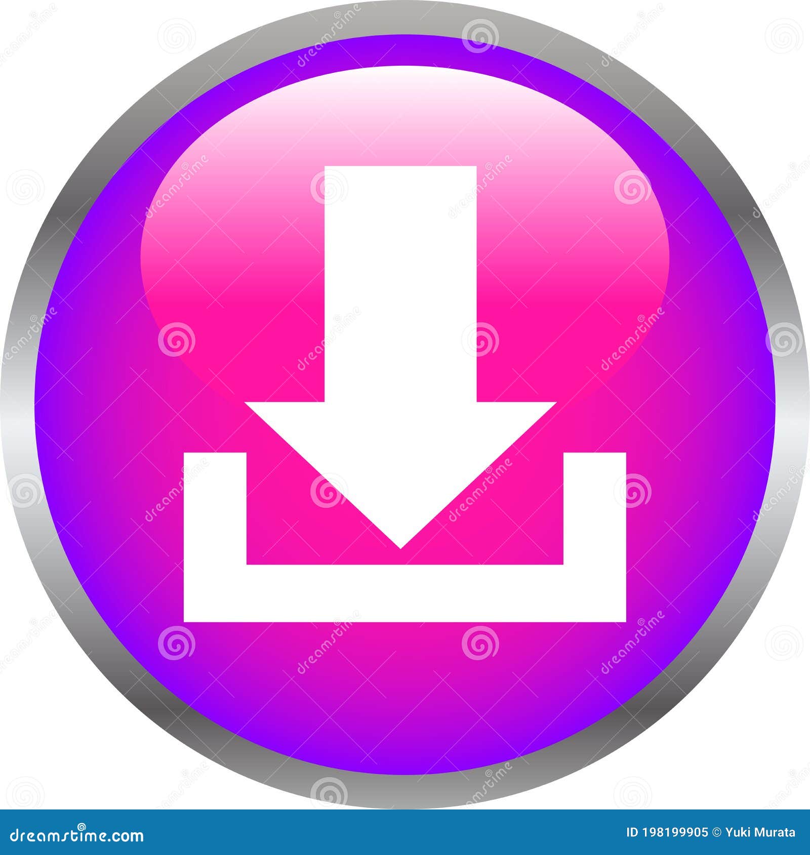 Colorful Shiny Round Button with Download Mark Stock Vector ...